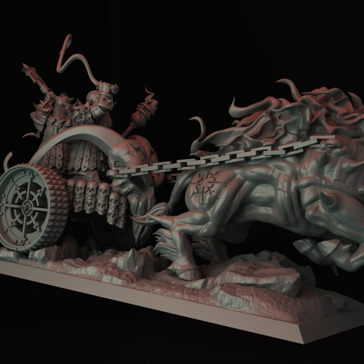 3D Printable Infernal Dwarves Chariot by Raven Twin Miniatures