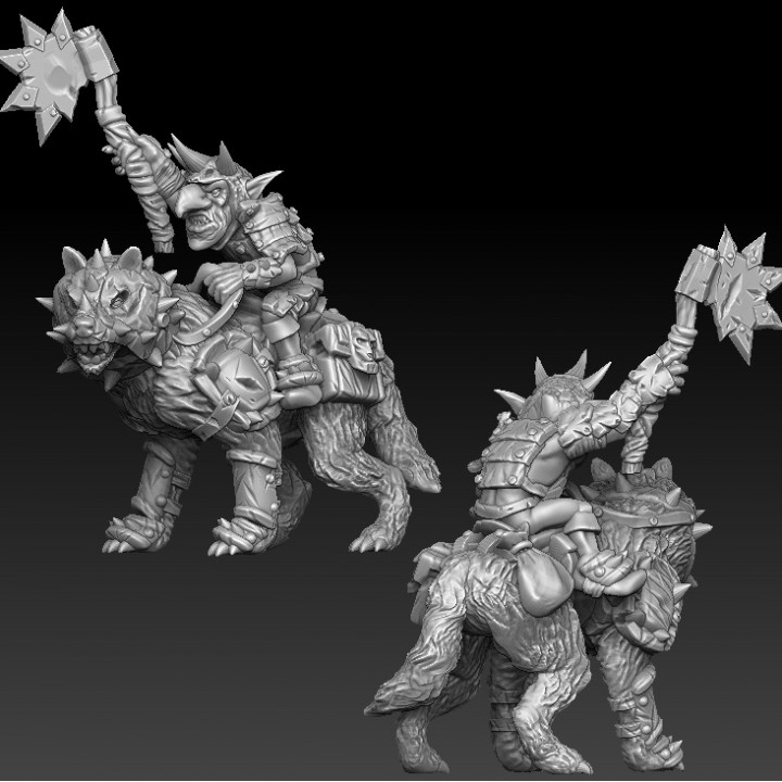3D Printable Goblin wolf rider by Stanislav Kuznetsov