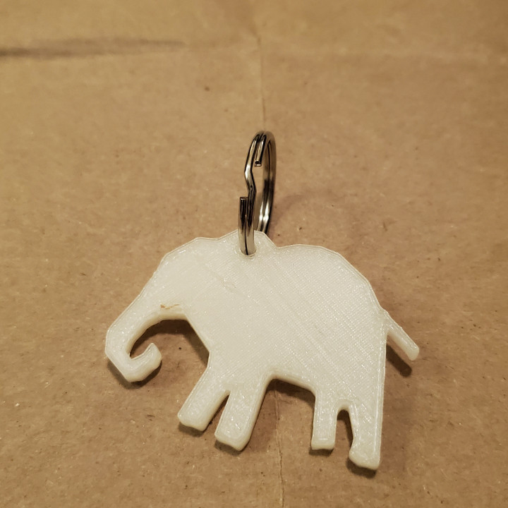 3D Printable Elephant Keychain by Amy Crump
