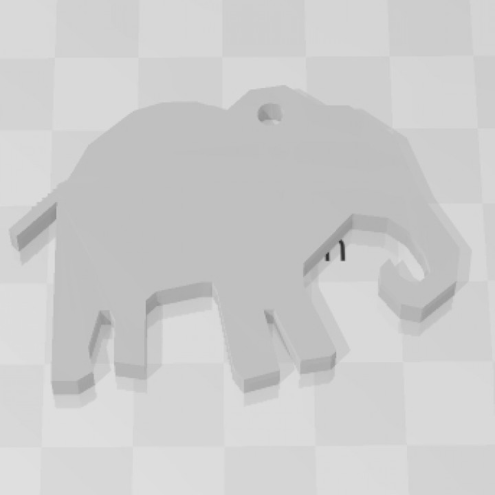 3D Printable Elephant Keychain by Amy Crump