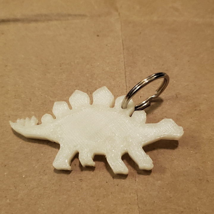 3D Printable Stegosaurus Keychain by Amy Crump