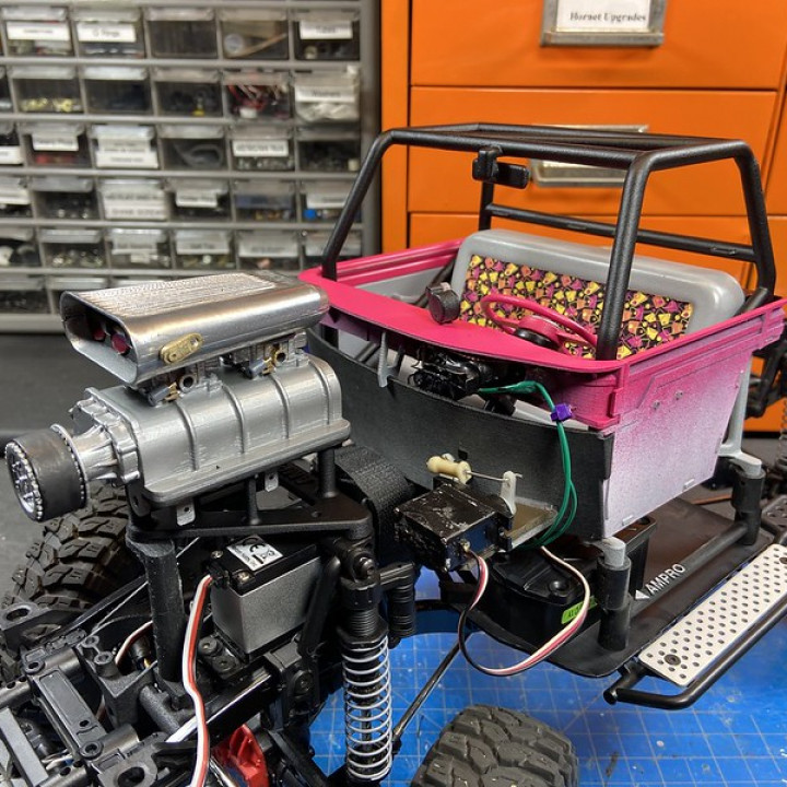 3D Printable Axial SCX10 II 1955 Ford F100 interior by AMPro Engineering