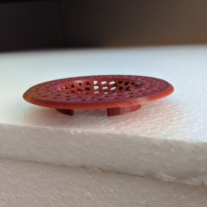 3D Printable Sink Strainer 49mm 50mm with Retaining Tab by Simon