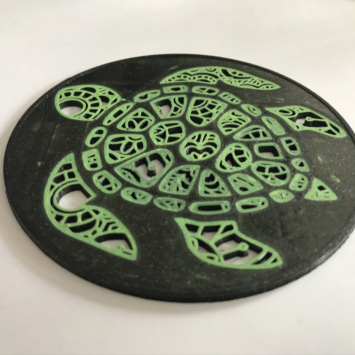 3D Printable Mandala turtle coaster by Lukáš Machač