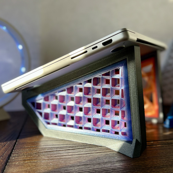 3D Printable Laptop Stand/Riser (Modular and Customizable) by Duncan Smith