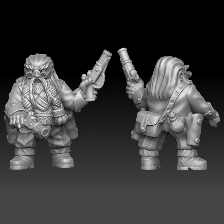 3D Printable gunslinger dwarf by Stanislav Kuznetsov