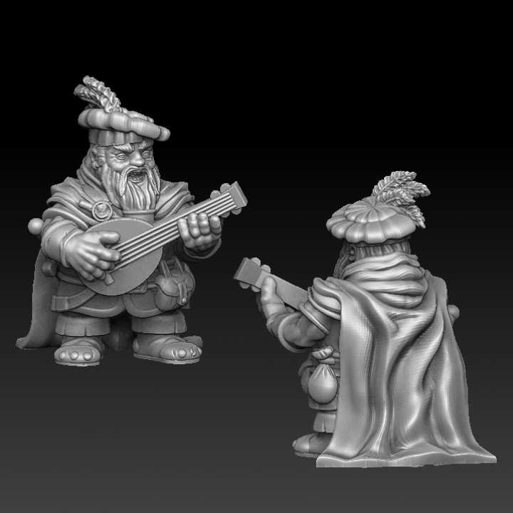 3D Printable Dwarf bard by Stanislav Kuznetsov