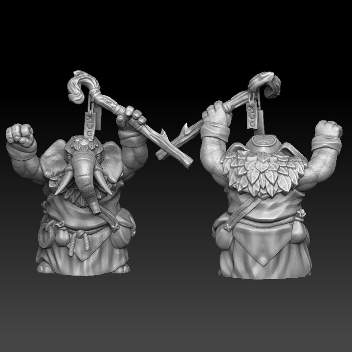 3D Printable elephant mage casting spell by Stanislav Kuznetsov