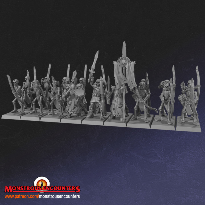 3D Printable Skeleton Horde: Archers by Monstrous Encounters