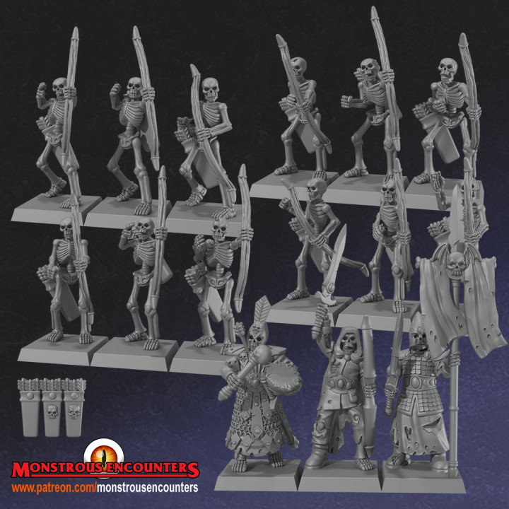 3D Printable Skeleton Horde: Archers by Monstrous Encounters