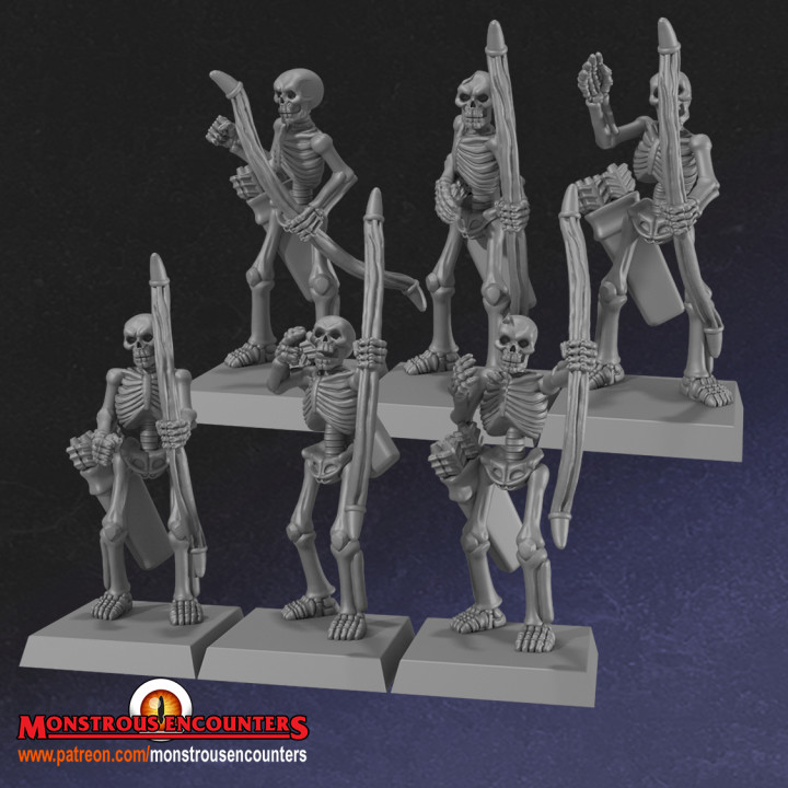3D Printable Skeleton Horde: Archers by Monstrous Encounters