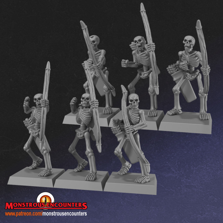 3D Printable Skeleton Horde: Archers by Monstrous Encounters