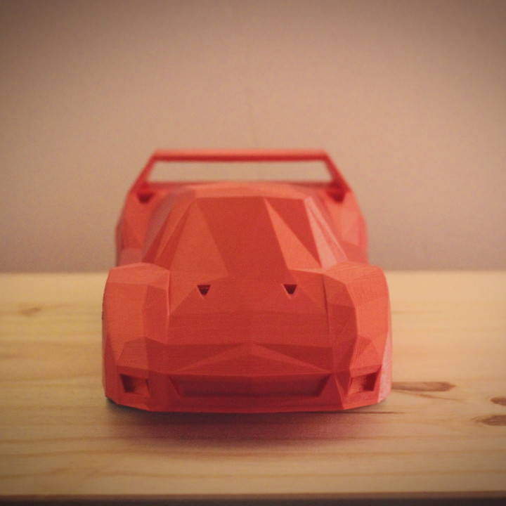 3D Printable Low Poly Ferrari F40 by Turtleman