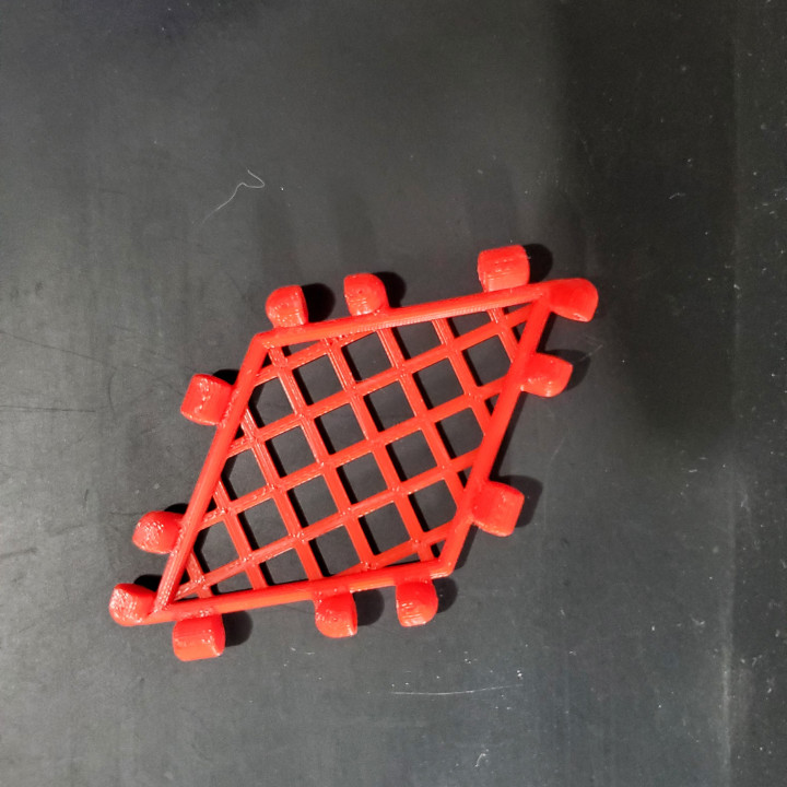 3D Printable PolyPanel2 rhombus with diagonal mesh by Paul Corbett