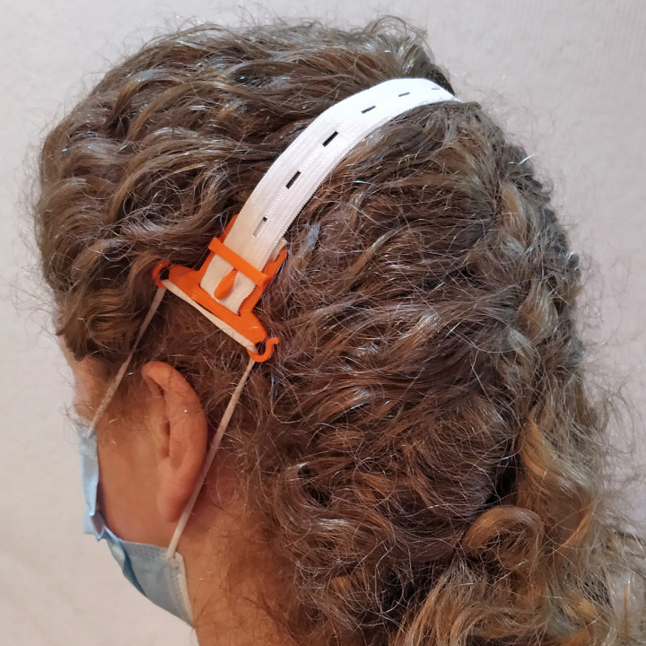 3D Printable Ear saver for use with elastic band by imakina