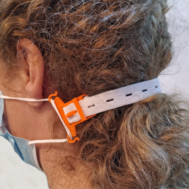 3D Printable Ear saver for use with elastic band by imakina