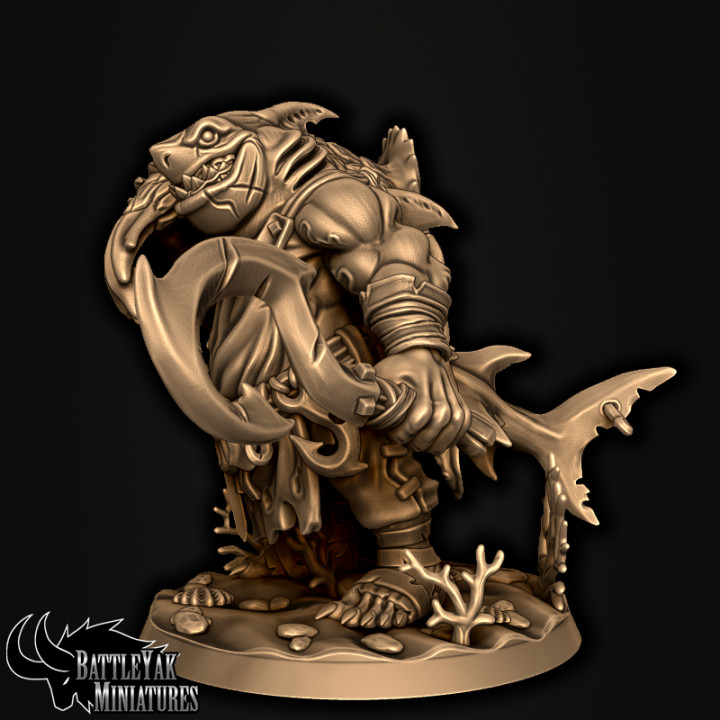 3D Printable The Fishmonger | Sharkzerkers by Battle Yak Miniatures