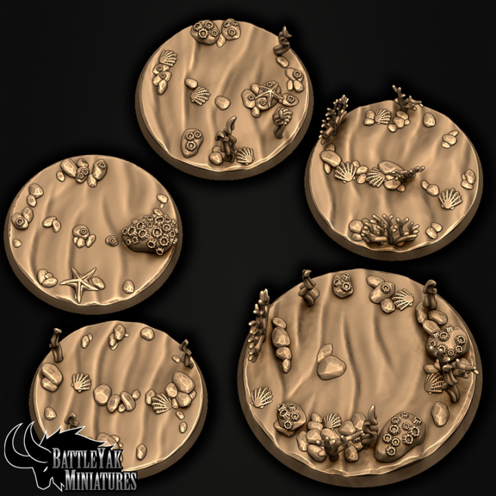 3D Printable Ocean Floor Base Set by Battle Yak Miniatures