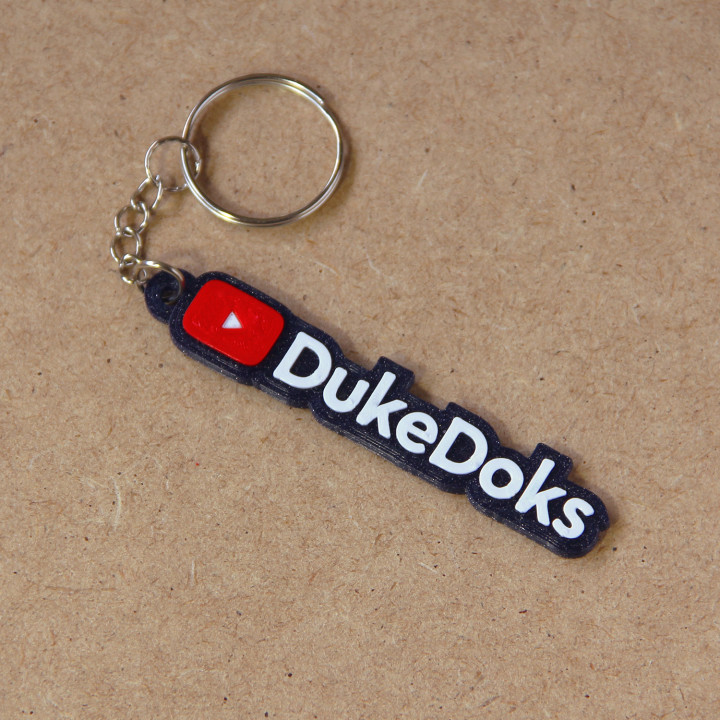 3D Printable Keychain Multicolor DukeDoks by Duke Doks