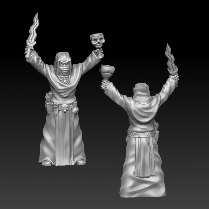 3D Printable Cultist with ritual cup and dagger - supportless model by ...