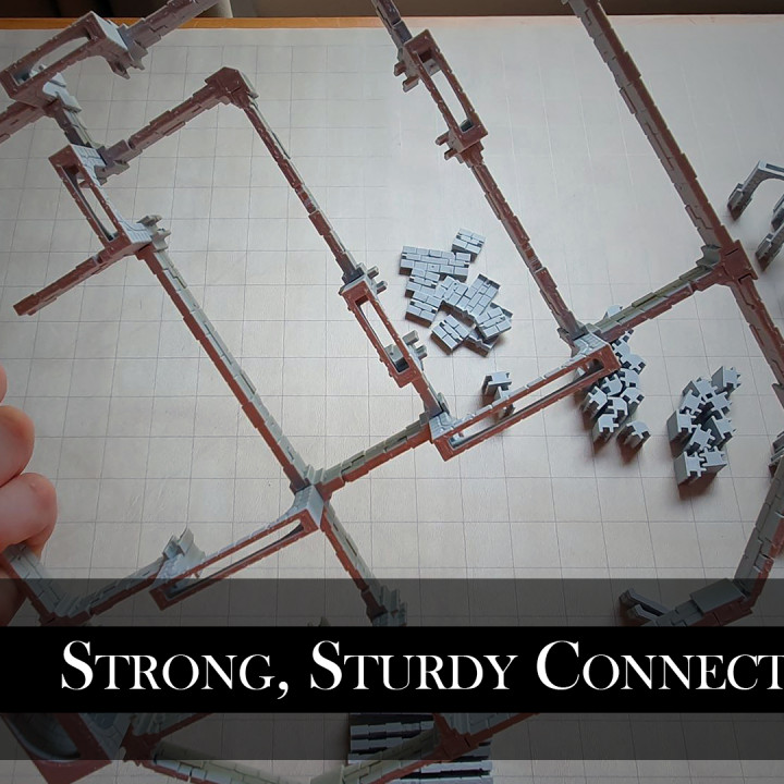 3D Printable Brick Wall Full Base Set by Tabletop Evolved