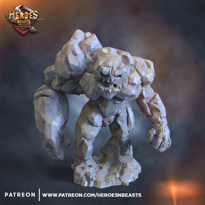 3D Printable Earth elemental by Heroes and Beasts
