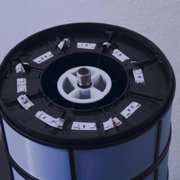 3D Printable Filament Spool RGB LED Lamp by Bernhard Schröcker