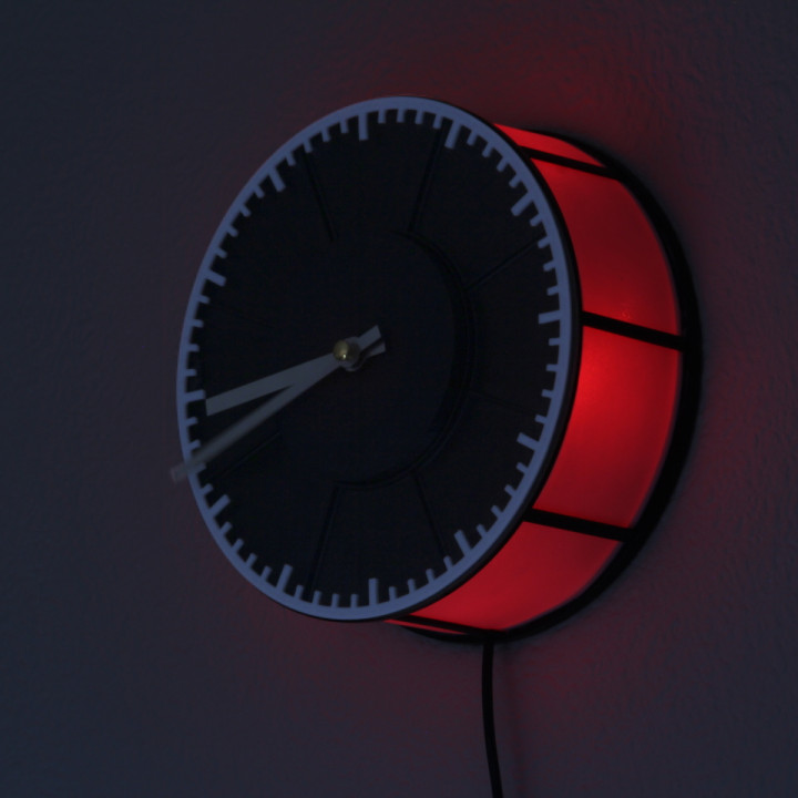 3D Printable Filament Spool Clock With RGB Lighting by Bernhard Schröcker