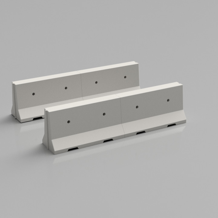 3D Printable Concrete Barriers - Table Top and Dioramas by Fr3D ...