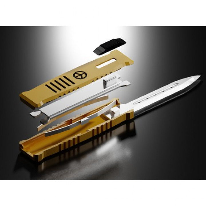 3D Printable Tactical Switchblade Letter Opener and Desk Toy by Joel Yang