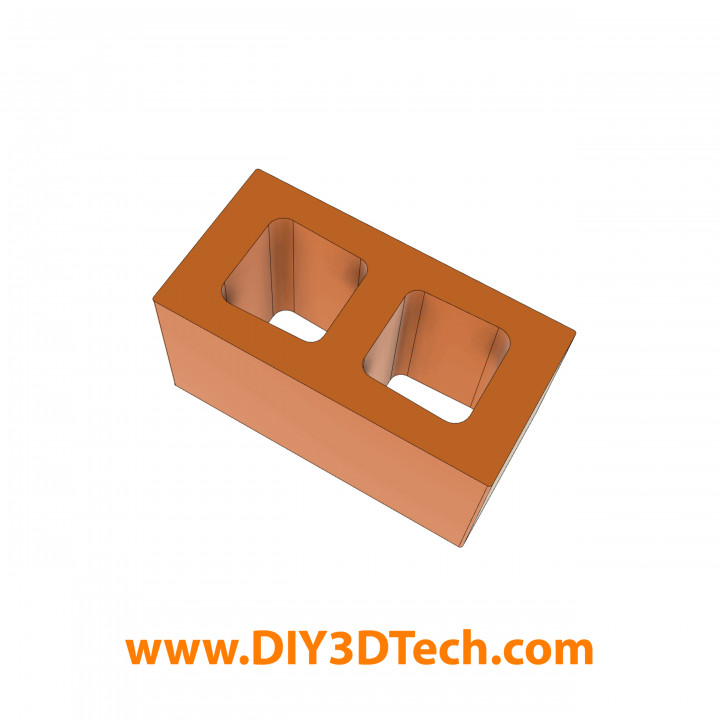 3D Printable Cinder Block Scale Miniature 12:1! by Mr. DIY3DTech.com