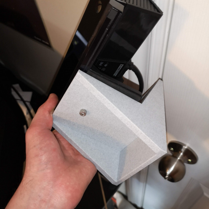 3D Printable Xbone Kinect Velcro Wall Mount by Paul T