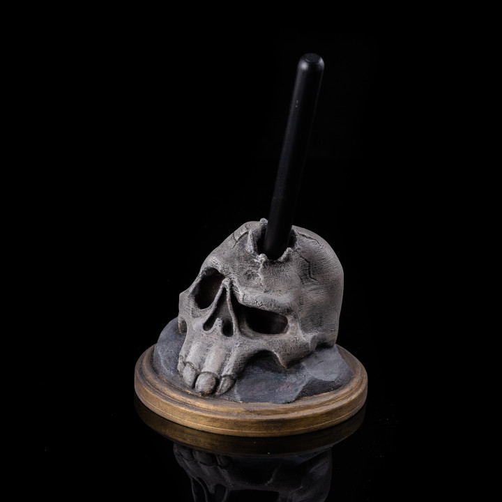 3D Print of Stylus skull pen holder by nubydeleon
