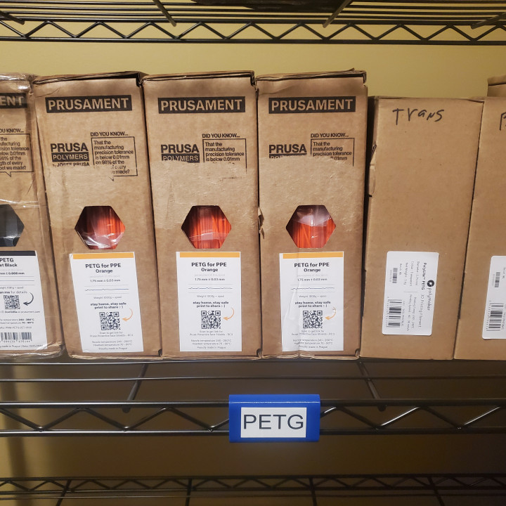 3D Printable 1" Wire Shelf Label Holder by Tony