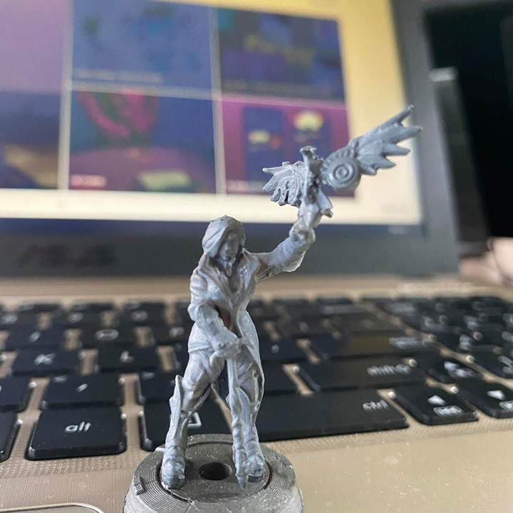 3D Printable CYBERPUNK SORCERESS CROW MISTRESS by PAPSIKELS MINIATURES