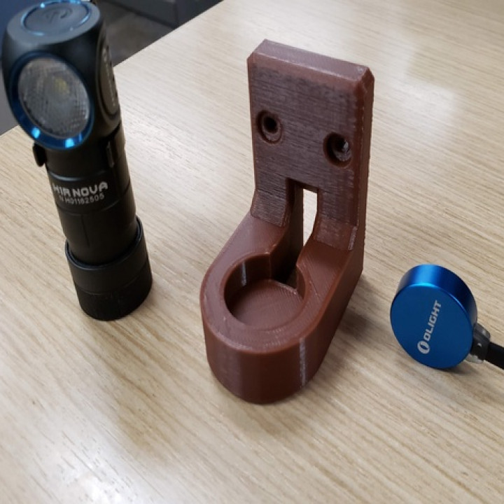 3D Printable Olight L-Dock (hanging or upright) wall mount by Nathan F ...