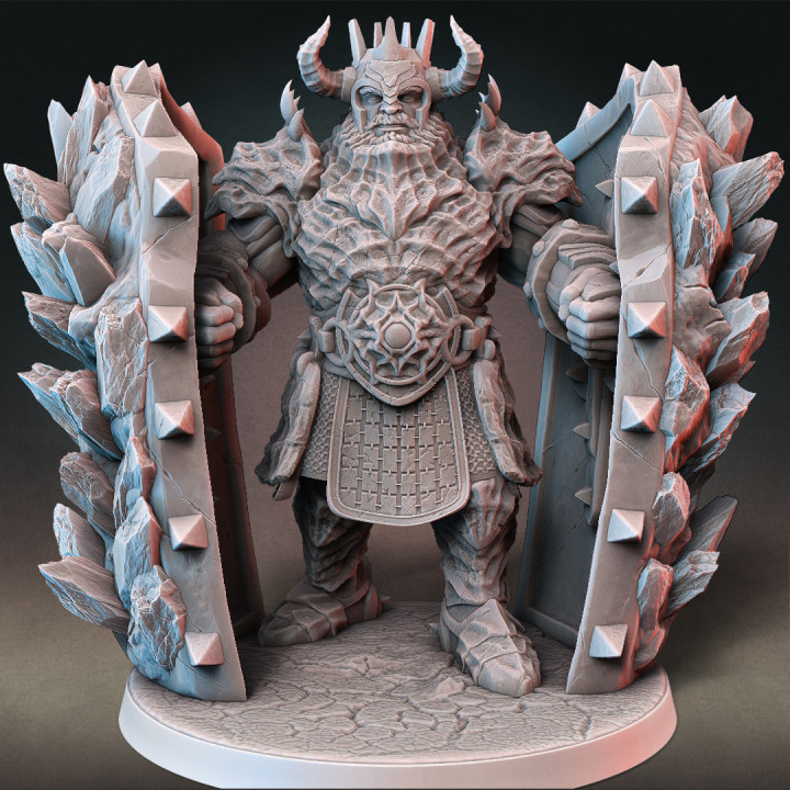 3D Printable Fire Giant Dual Wielding Shields (Presupported) by Mini Flayer