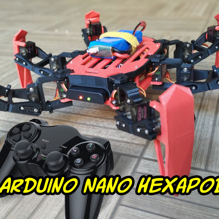 3D Printable Arduino nano Sword Leg Hexapod by Musa Wilmar