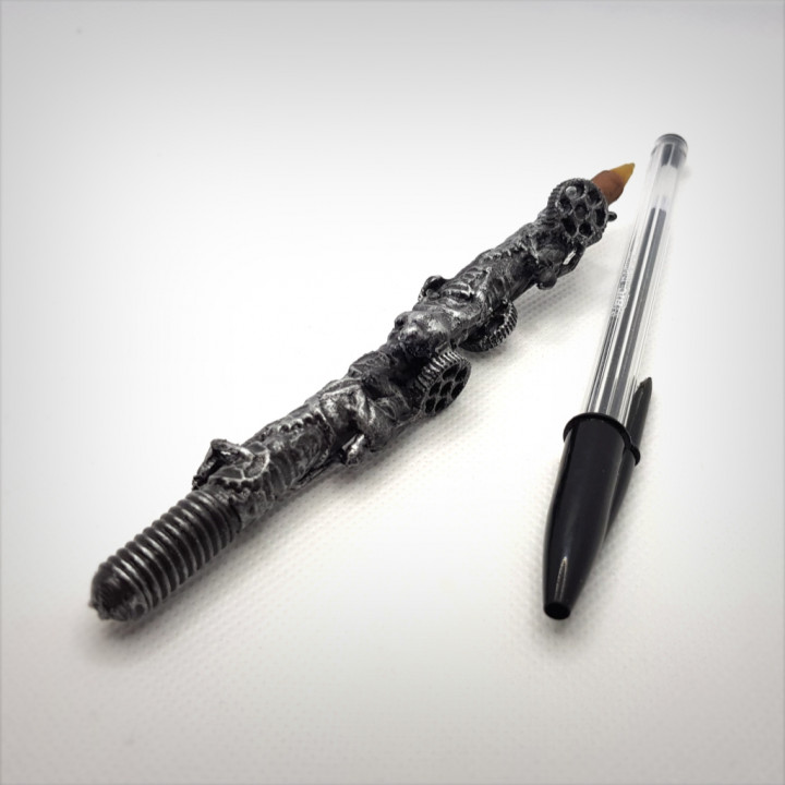 3D Printable Steampunk Pen. Stylo Steampunk. by Alphonse Marcel