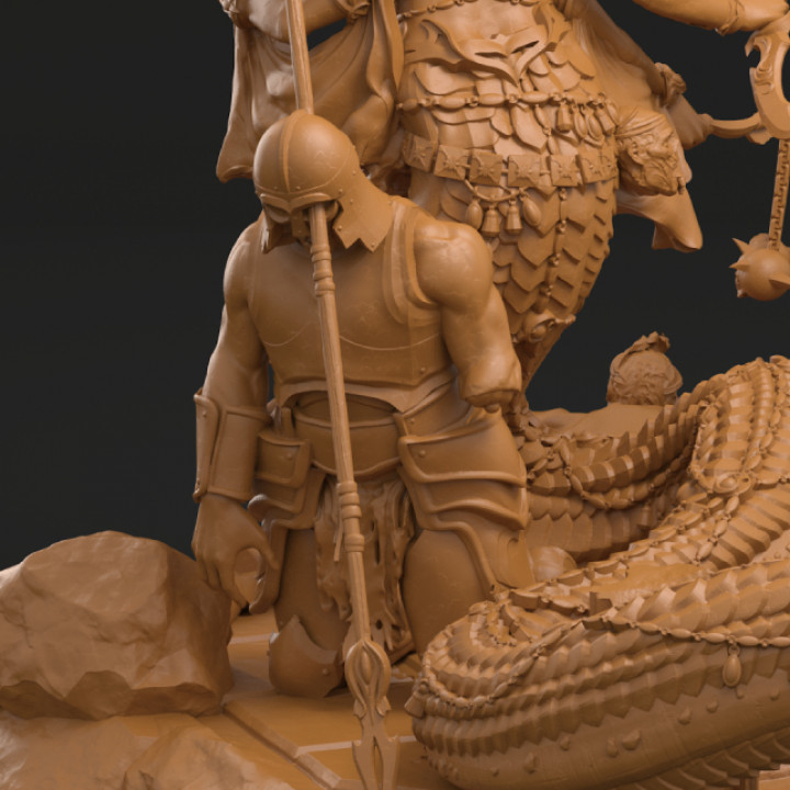 3D Printable Marilith with Diorama by 3DArtGuy