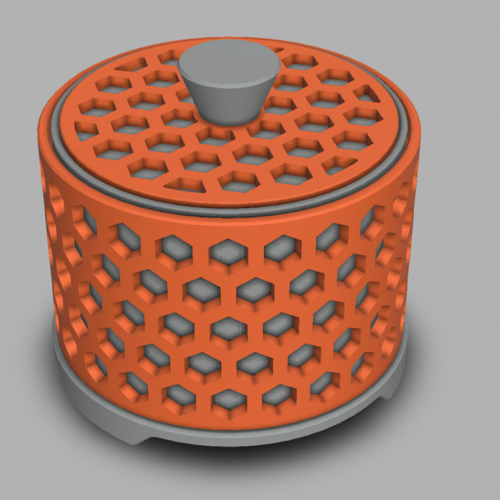 3D Printable Round Hexagon Box by Dave $auvageau
