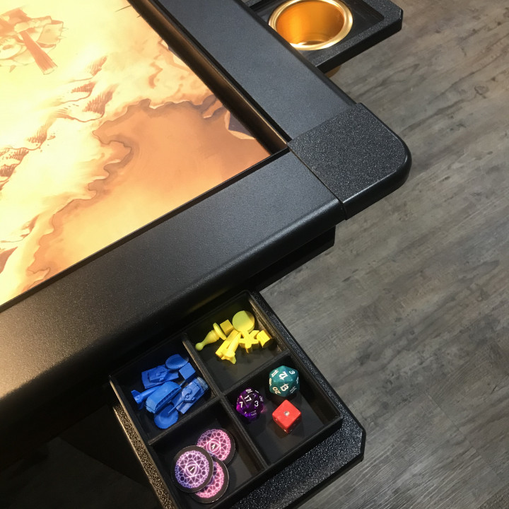 3D Printable Game Table Accessories 4 Slot Tray by Ken