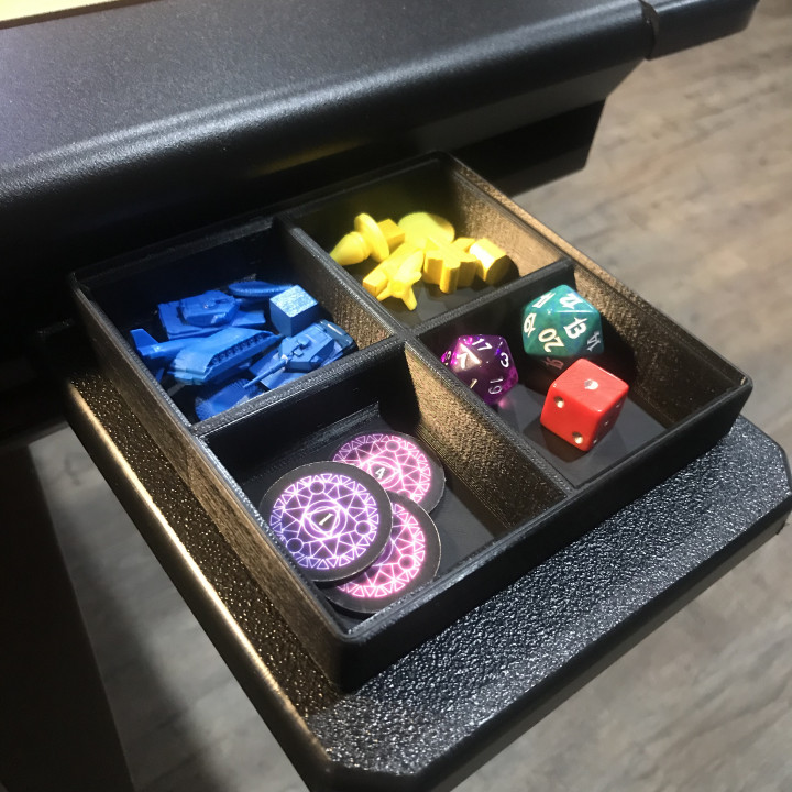 3D Printable Game Table Accessories 4 Slot Tray by Ken