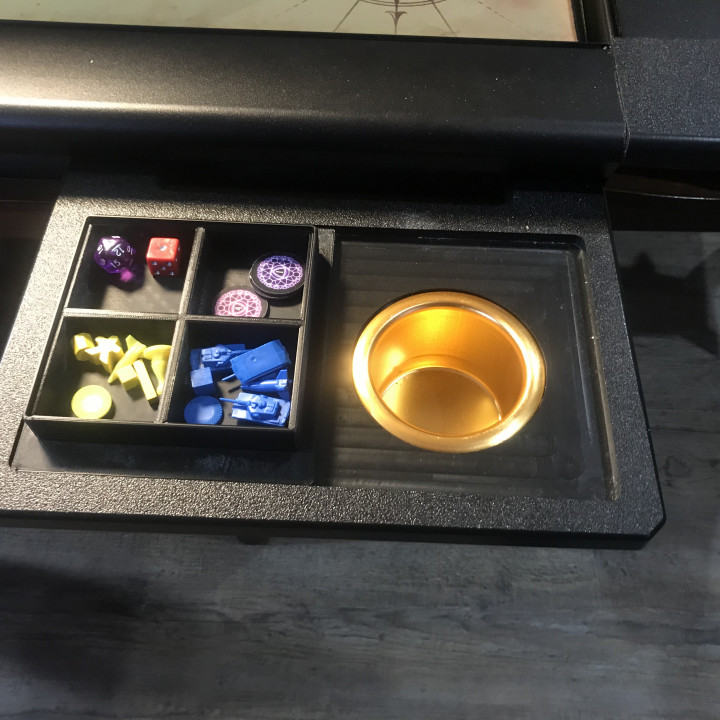 3D Printable Game Table Accessories 4 Slot Tray by Ken