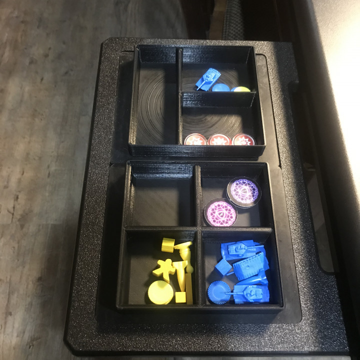 3D Printable Game Table Accessories 4 Slot Tray by Ken