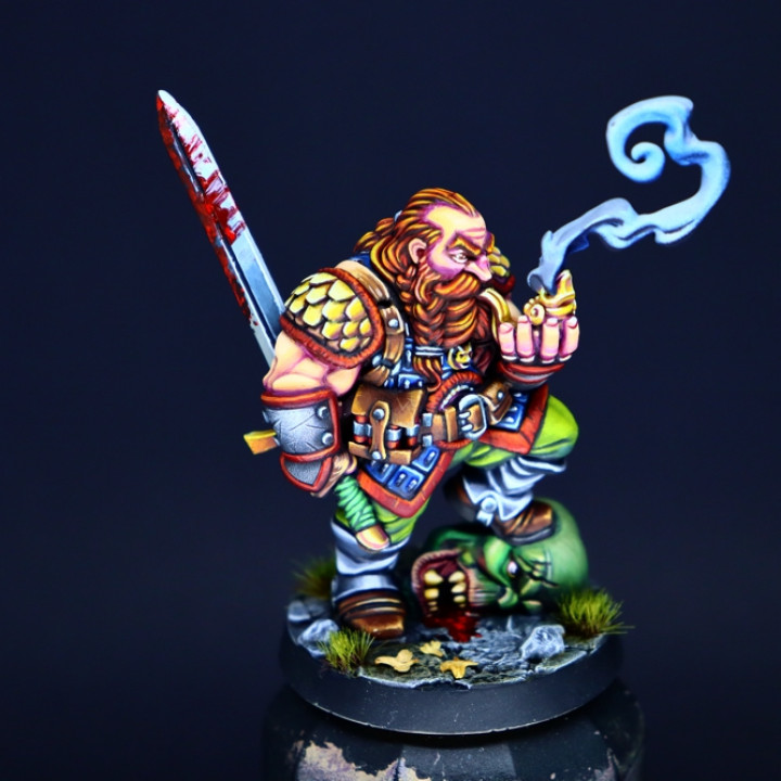 3D Print of Garaldir - Dwarf Witcher - 32mm - DnD - by sopintominisspm