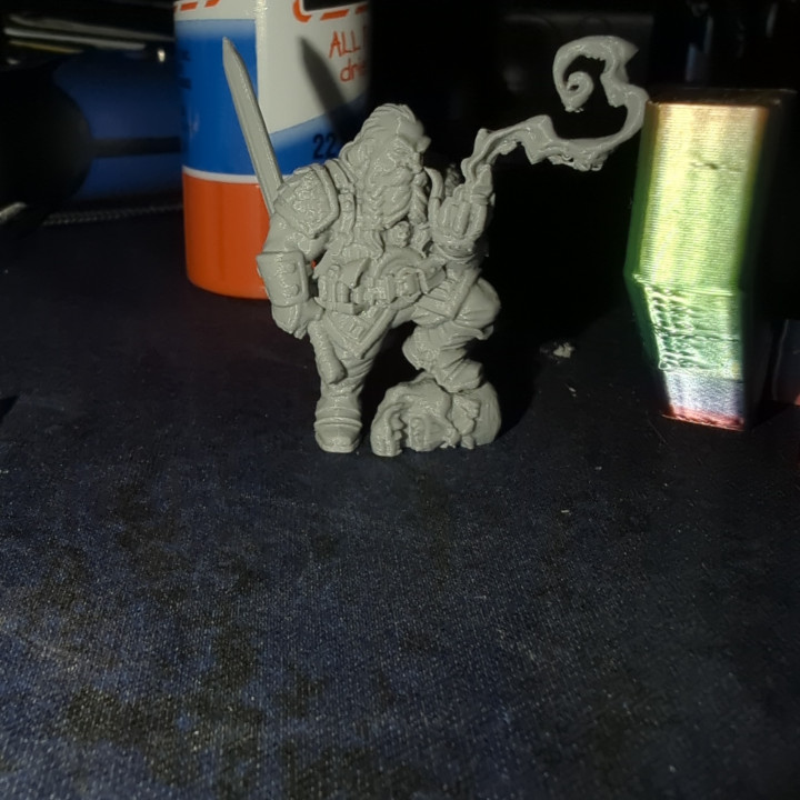 3D Print of Garaldir - Dwarf Witcher - 32mm - DnD - by The Ogre's 3D Forge