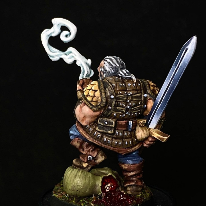 3D Print of Garaldir - Dwarf Witcher - 32mm - DnD - by Musky4489