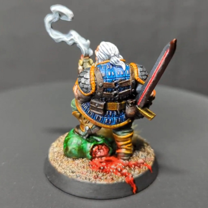 3D Print of Garaldir - Dwarf Witcher - 32mm - DnD - by mattolivera