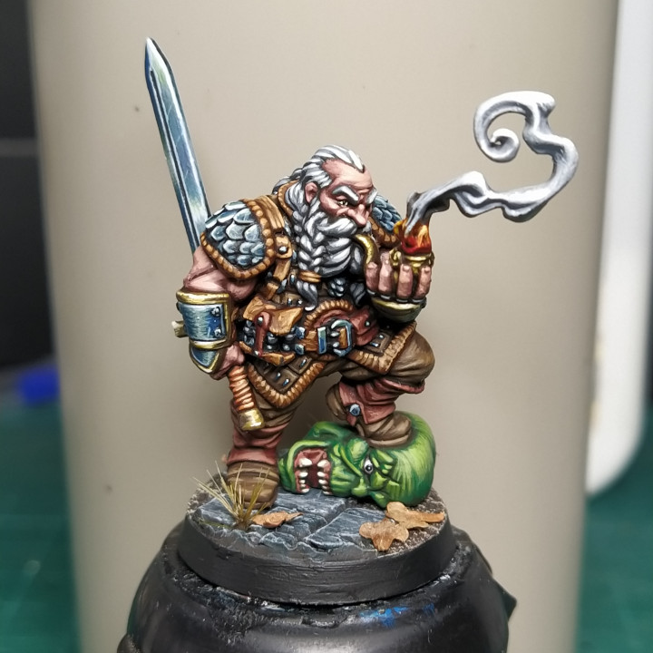3D Print of Garaldir - Dwarf Witcher - 32mm - DnD - by chedunita